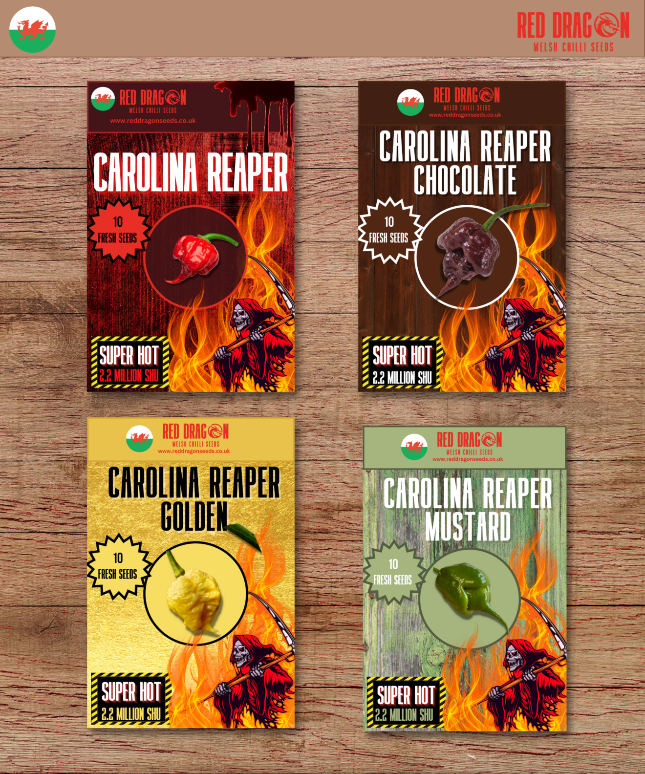 Carolina Reaper Variety Pack Chilli Seeds - 8 Colours of The Carolina ...