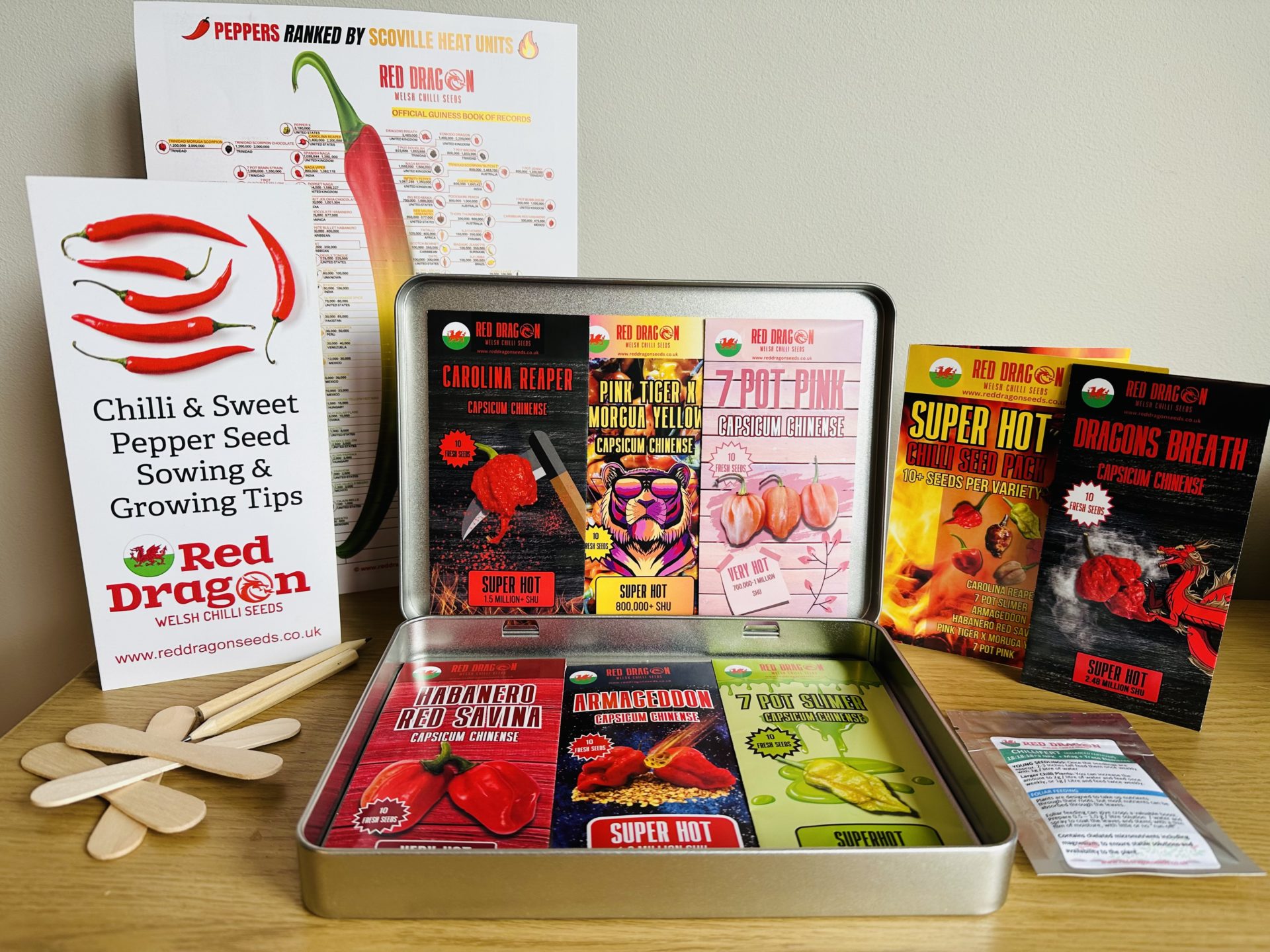 Super Hot Chilli Seeds - Tin Edition - 70 Super Hot Seeds Included.