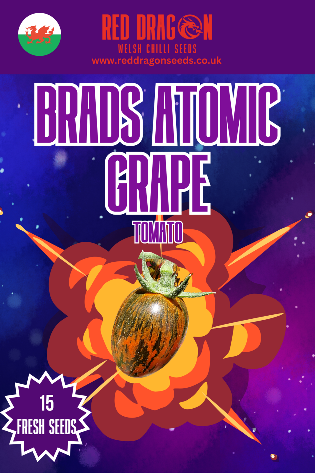 Brad's Atomic Grape Tomato Seeds - Brads Atomic Cherry Tomato - Red ...