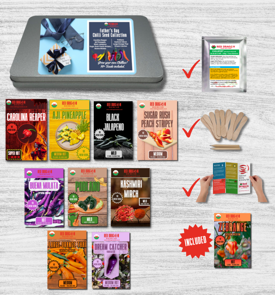 Father's Day Chilli Seed Gift Set - Father’s Day Gifts - Red Dragon Seeds