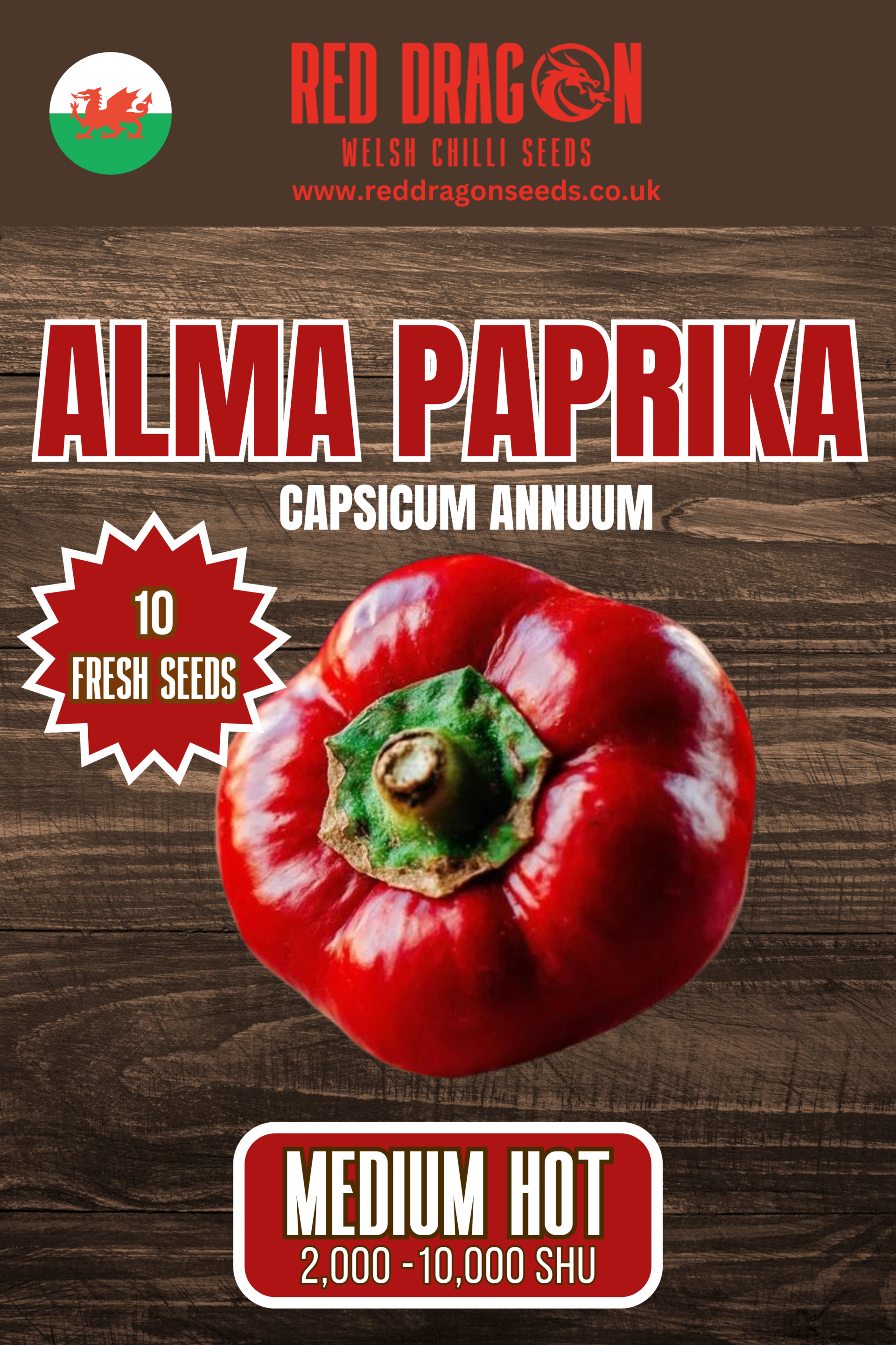 Alma Paprika Chilli Seeds - 10 Fresh Alma Paprika Pepper Seeds ...