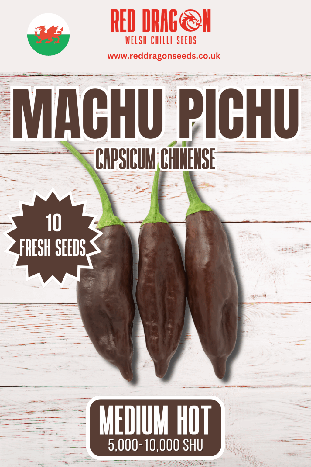 Machu Pichu Chilli Seeds - Machu Pichu Pepper Seeds - Red Dragon Seeds
