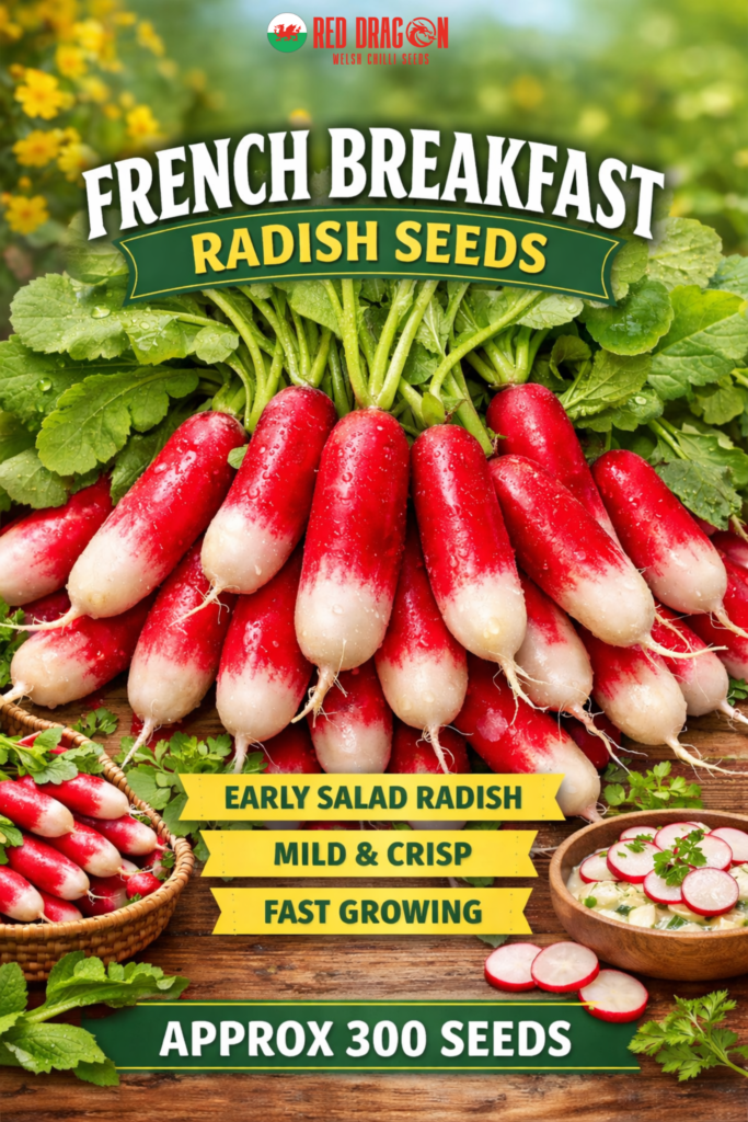 French Breakfast Radish Seeds - Popular early radish ideal for salads ...