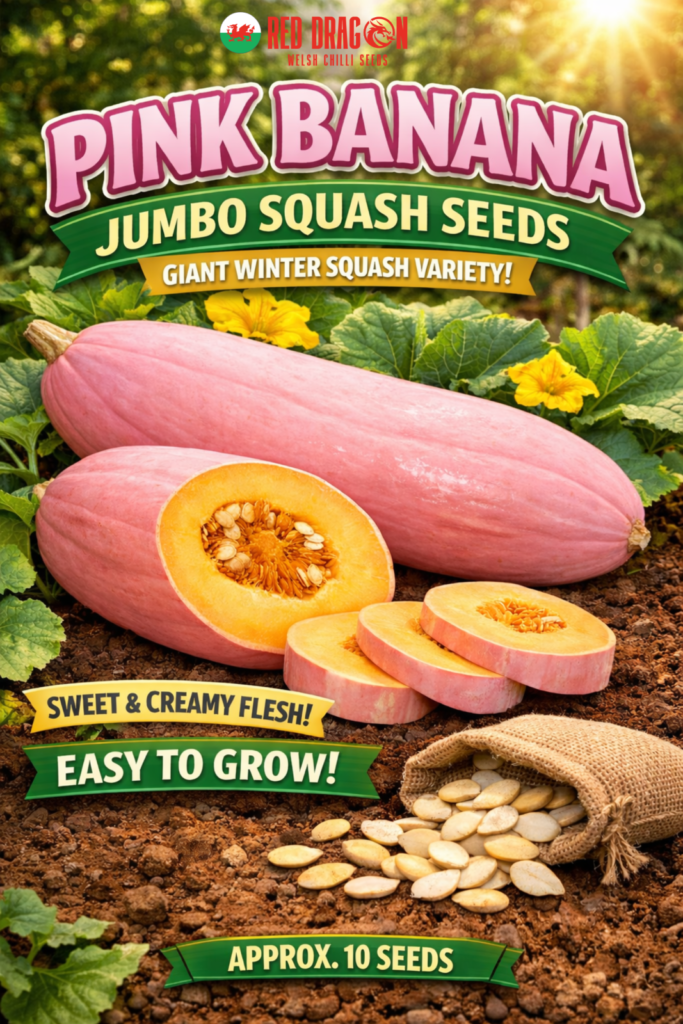 Pink Banana Squash Seeds | Large Winter Squash | Red Dragon Seeds