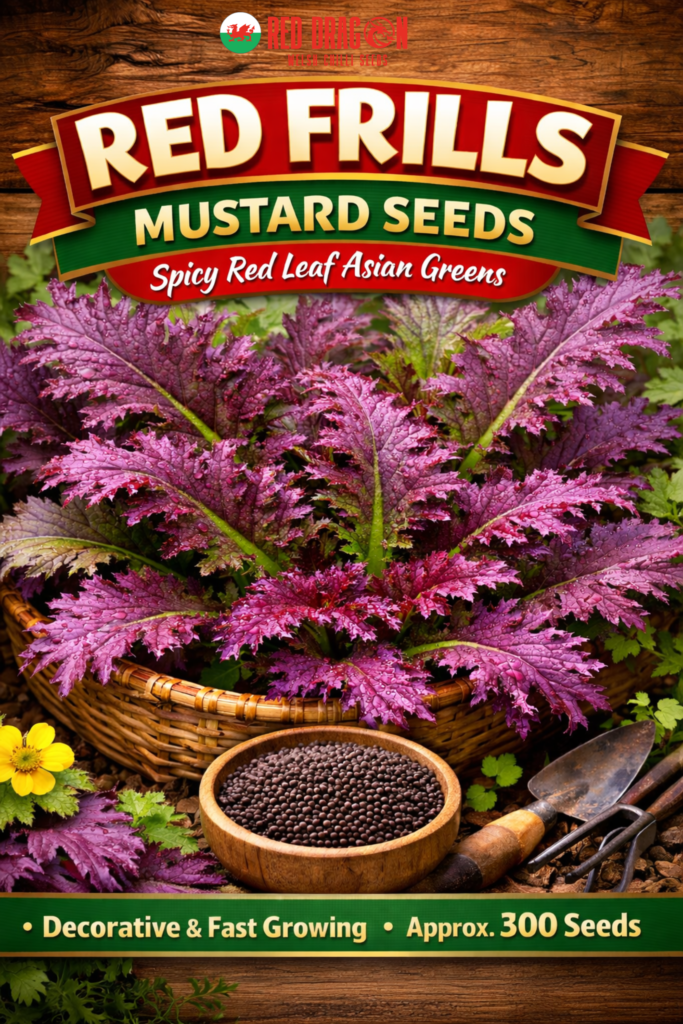 Red Frills Mustard Seeds - Frilly red mustard leaves with mild spicy ...