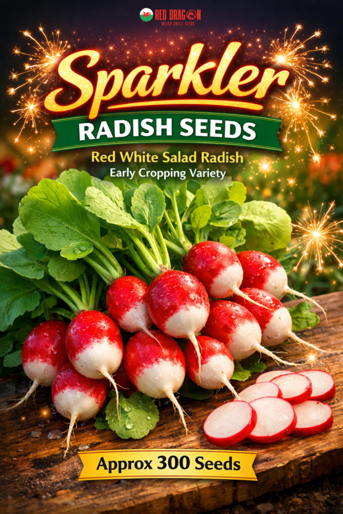 Sparkler Radish Seeds - Colourful red and white radish for quick easy ...